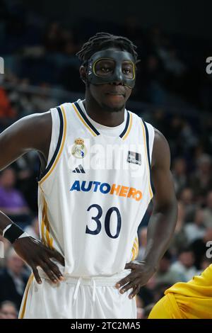 Eli John Ndiaye of Real Madrid and Mike James of AS Monaco during the ...