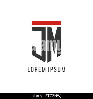 Initial JM logo with shield, esport gaming logo monogram style vector ...