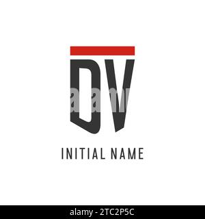 Initial DV logo with shield, esport gaming logo monogram style vector ...