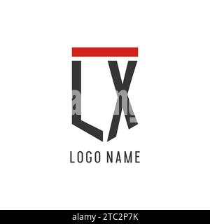 Initial LX logo with shield, esport gaming logo monogram style vector ...