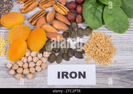 Healthy ingredients containing natural iron, minerals and vitamins ...
