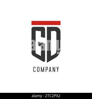GD initial esport logo with simple shield design style vector graphic ...