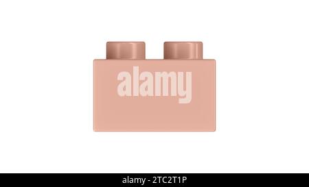 Dusty Pink Plastic Lego Block Isolated on a White Background. Children ...
