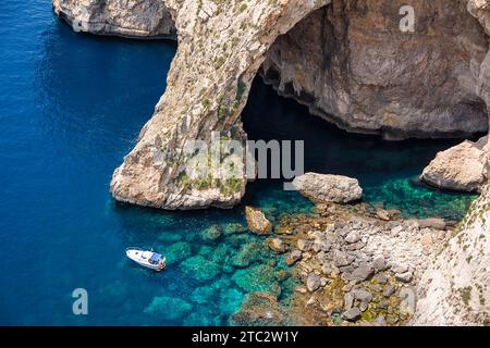 The Blue Grotto arch seen from above (Malta Stock Photo - Alamy
