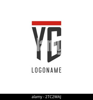 YG initial esport logo with simple shield design style vector graphic ...
