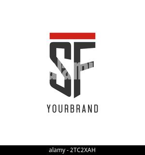 Initial SF logo with shield, esport gaming logo monogram style vector ...