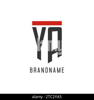 YA initial esport logo with simple shield design style vector graphic ...