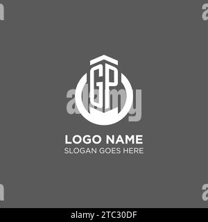 Initial GP logo circle line, creative esport team logo monogram style ...