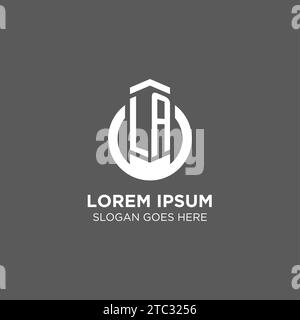 LA Initial letter circular line logo template vector with gradient ...