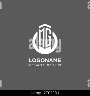 MG logo initials monogram with circular lines, minimalist and clean ...