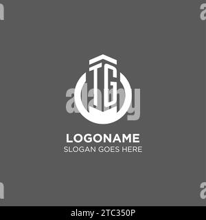 TG logo initials monogram with circular lines, minimalist and clean ...