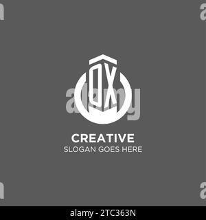 OX logo initials monogram with circular lines, minimalist and clean ...