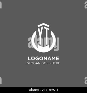 YT logo initials monogram with circular lines, minimalist and clean ...