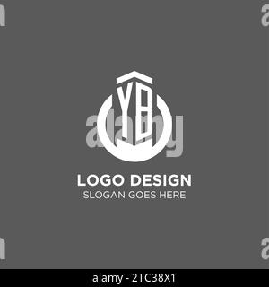 YB logo initials monogram with circular lines, minimalist and clean ...
