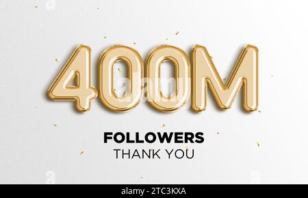 400 Million followers celebration. Social media poster. Followers ...