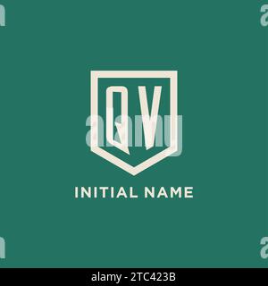 QV monogram logo with geometric shield icon design inspiration Stock ...