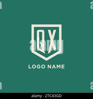 QX monogram logo initial with shield guard shape design ideas Stock Vector Image & Art - Alamy