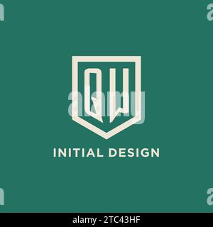 QW monogram logo with geometric shield icon design inspiration Stock Vector Image & Art - Alamy