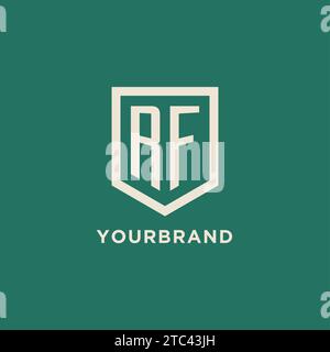 RF monogram logo initial with shield guard shape design ideas Stock Vector Image & Art - Alamy