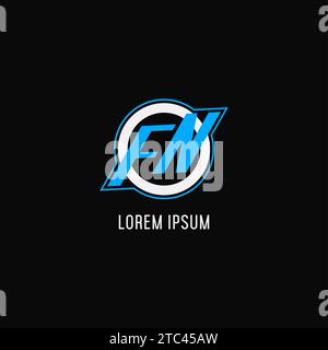 Initial FN circle round line logo, abstract company logo design ideas vector graphic Stock ...