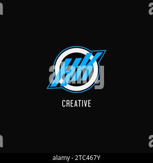 HK monogram esport logo design with cool shape concept in vector Stock ...