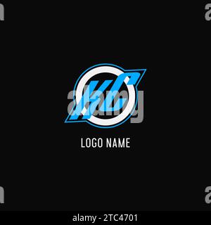 KC Initial ESport gaming logo. Modern head Skull shape template vector ...