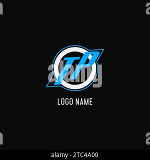 Monogram Lines TP T P Letter Logo Design in Neon Colors. Creative ...