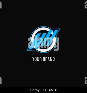 WH Initial ESport gaming logo. Modern head Skull shape template vector ...