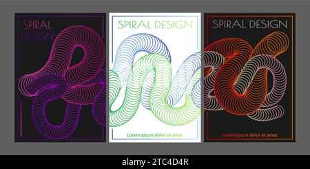 A colorful intertwining spiral. Template of elements for the design of ...