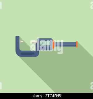 Build digital micrometer icon flat vector. Metallic tool. Scale precise Stock Vector Image & Art ...