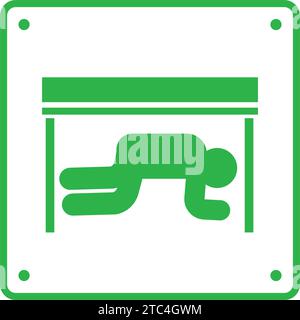 earthquake icon signal of crouch under Stock Vector Image & Art - Alamy