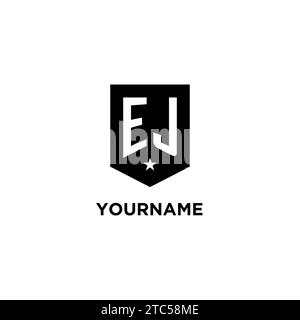 EJ initial gaming logo with shield and star style design inspiration ...