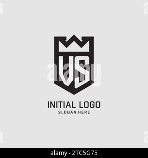 VS Letter Logo Design with Creative Intersected and Cutted Serif Font ...
