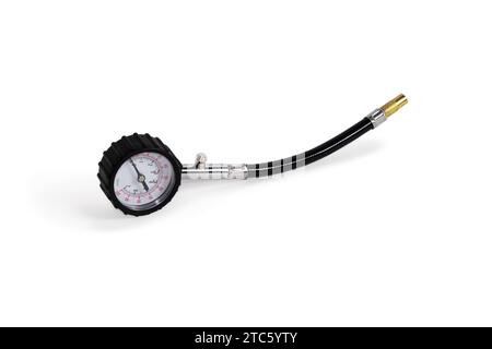 Tire pressure indicator. Close-up. Isolated on white background Stock ...