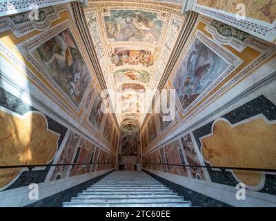 Inside Pontifical Sanctuary, the Holy Stairs, Lateran Palace. People ...