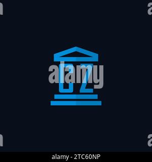 CZ initial monogram with building logo design ideas Stock Vector Image ...