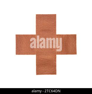 Sticky medical fabric plaster first-aid equipment isolated on white ...
