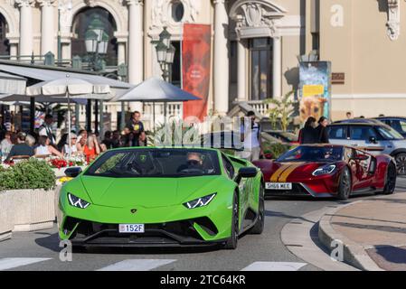 Monaco, Monaco - Burgundy Ford GT driving on the road in the Fairmont ...