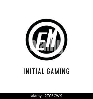 EM Initial letter circular line logo template vector with gradient ...
