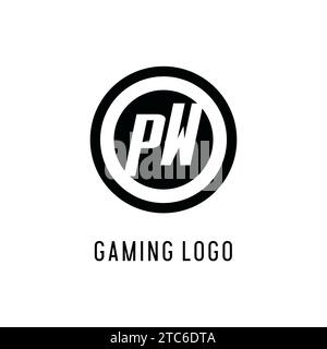 PW Initial letter circular line logo template vector with gradient ...