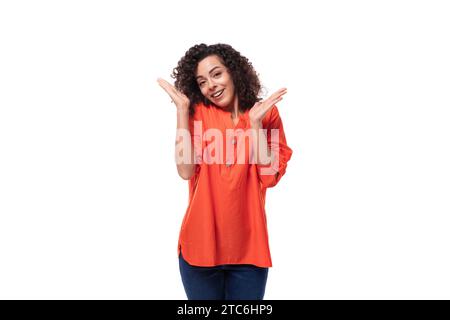 Portrait of pretty dreamy cheerful wavy-haired girl enjoying sleeping ...