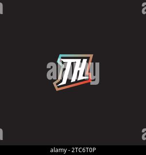 TH letter combination cool logo esport initial and cool color ...