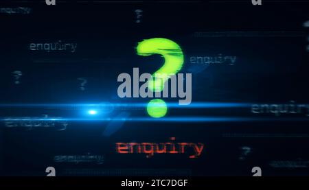 Question mark symbol technology concept. Abstract sign on pop up ...