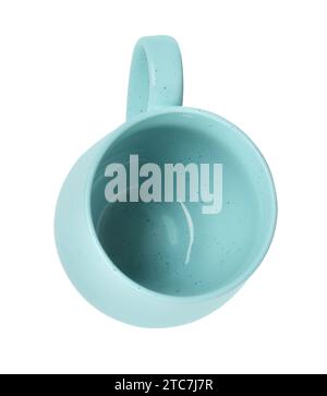 Clean light blue cup isolated on white Stock Photo - Alamy