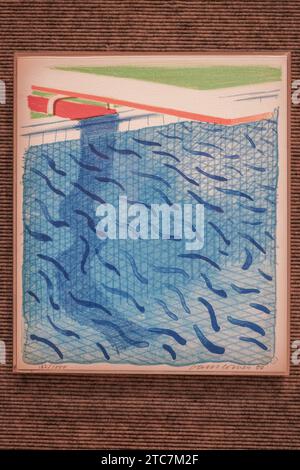 David Hockney: Pool with Paper and Blue Ink for Book , Lithograph in ...