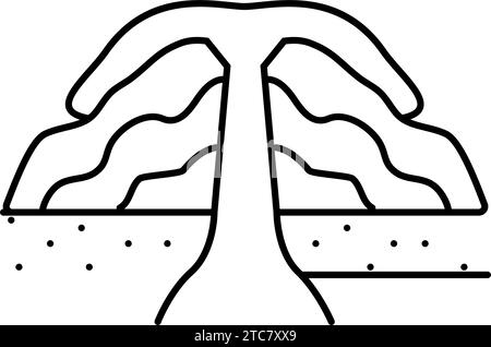 shield volcano lava line icon vector illustration Stock Vector Image ...