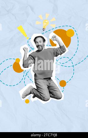 Vertical poster collage mature man santa claus snowman carrot nose hat ...