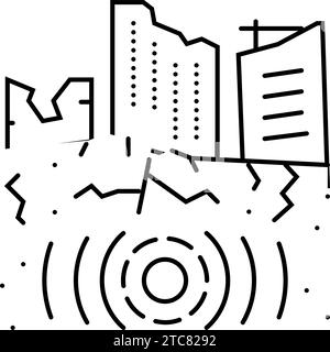 siesmic collapse line icon vector illustration Stock Vector Image & Art ...