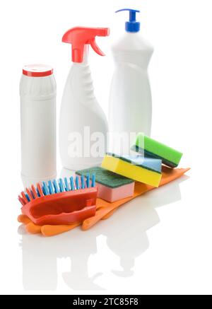 Collection of objects for cleaning Stock Photo - Alamy
