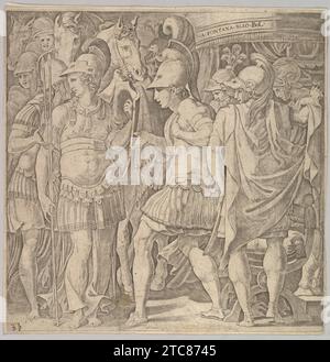 Alexander welcoming Thalestris and the Amazons, Master FG, mid-16th ...